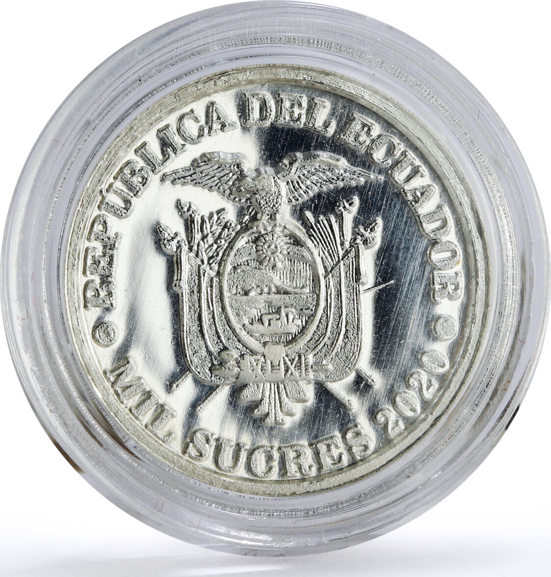 Ecuador 1000 sucres 46th President Leon Febres Cordero Politics silver ...