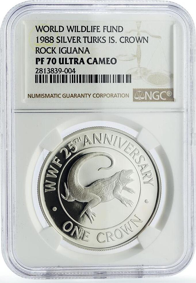 United Kingdom Turks and Caicos Islands 1 crown Wildlife Iguana Fauna ...