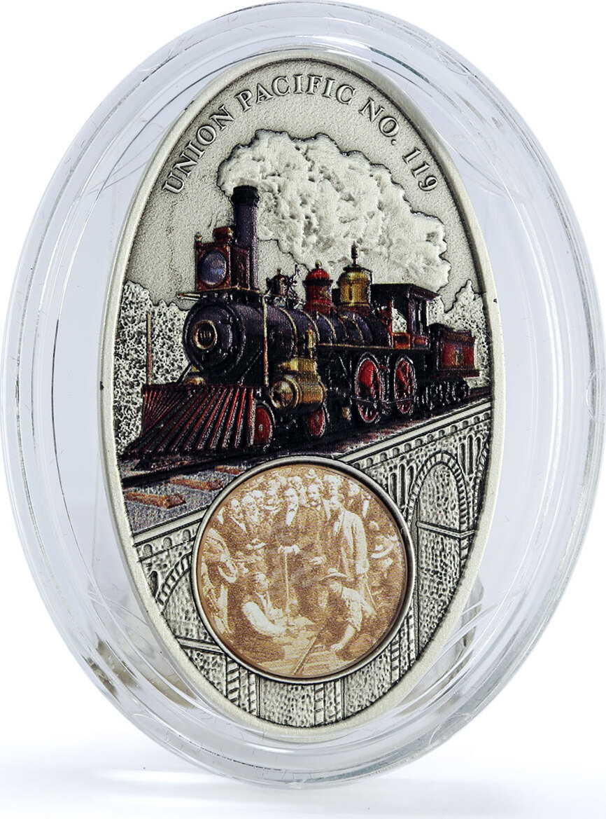 Fiji 10 dollars Trains Railways Union Pacific Locomotive colored Ag ...