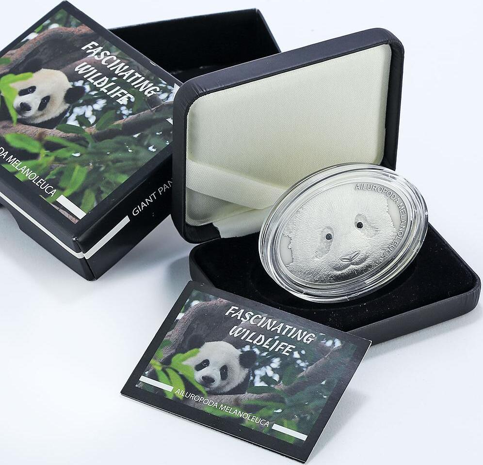 Fiji 10 dollars Endangered Wildlife Giant Panda Bear Fauna silver coin ...