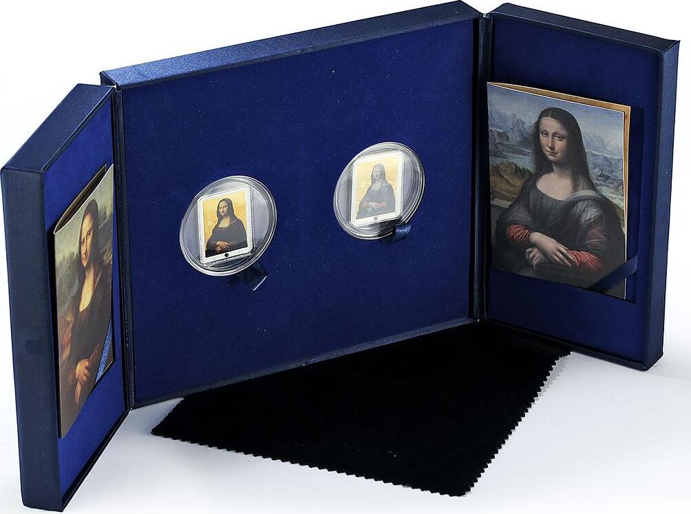 10 dollars Fiji set of 2 coins Leonardo Da Vinci Mona Lisa Sisters Art ...