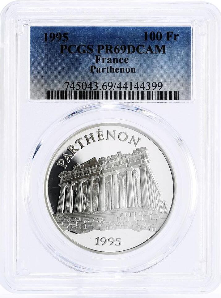 France 100 francs European Heritage Parthenon PR69 PCGS silver coin ...
