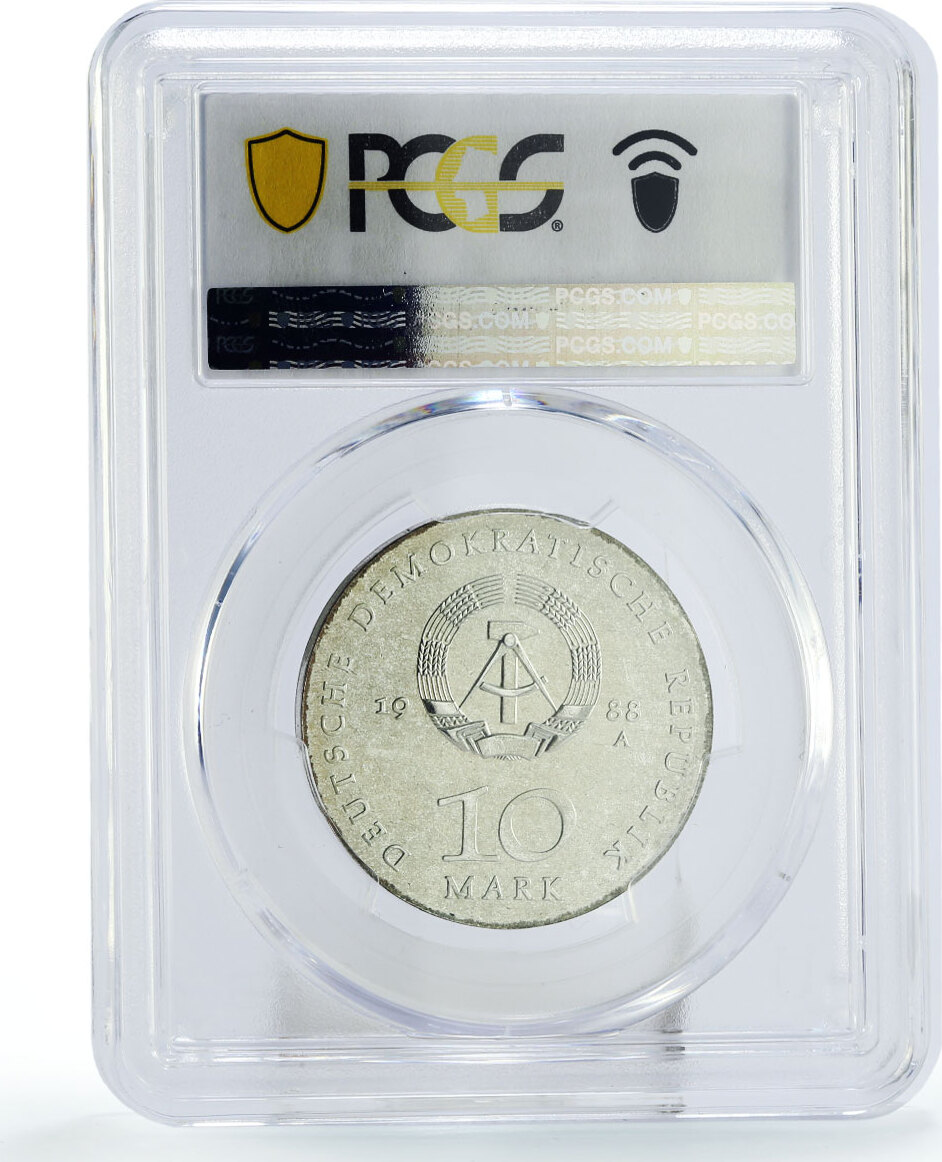 Germany DDR 10 mark Knight Poet Ulrich von Hutten MS66 PCGS silver coin ...