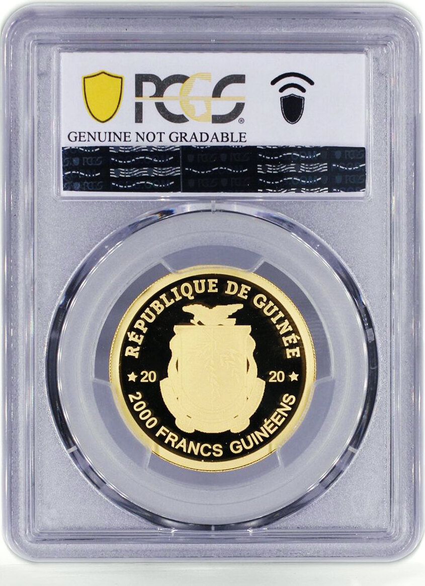 Guinea 2000 francs Unified Nations Sun Emblem PR PCGS gold coin 2020 ...