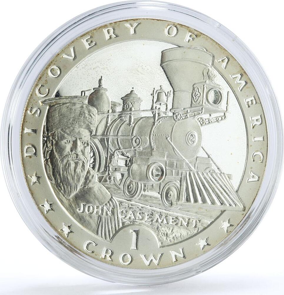 Isle of Man 1 crown Trains Railways John Casement Locomotive silver ...