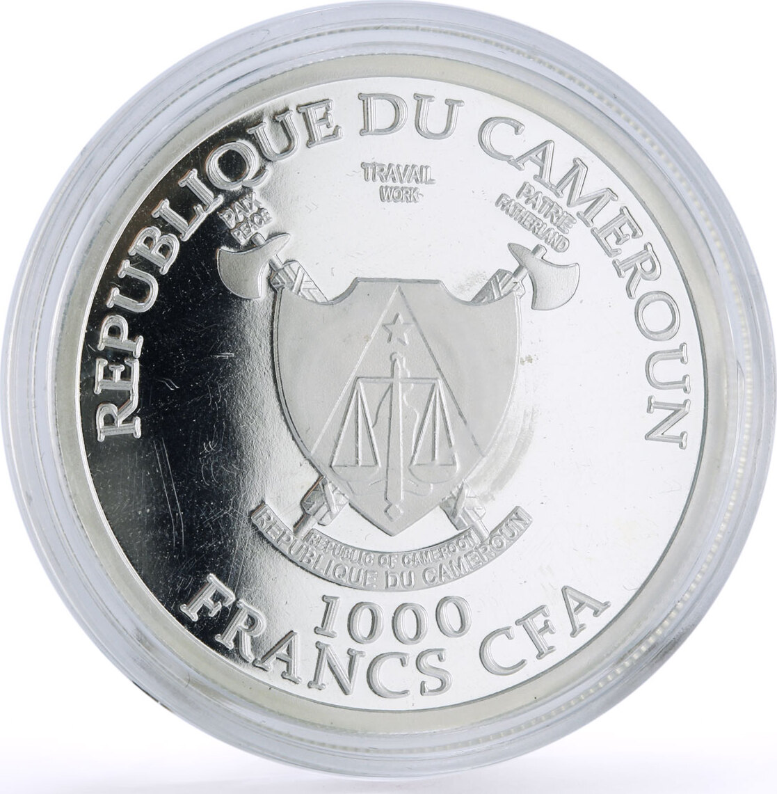 Cameroon 1000 francs World Cup Football 2018 proof silver coin 2017 ...