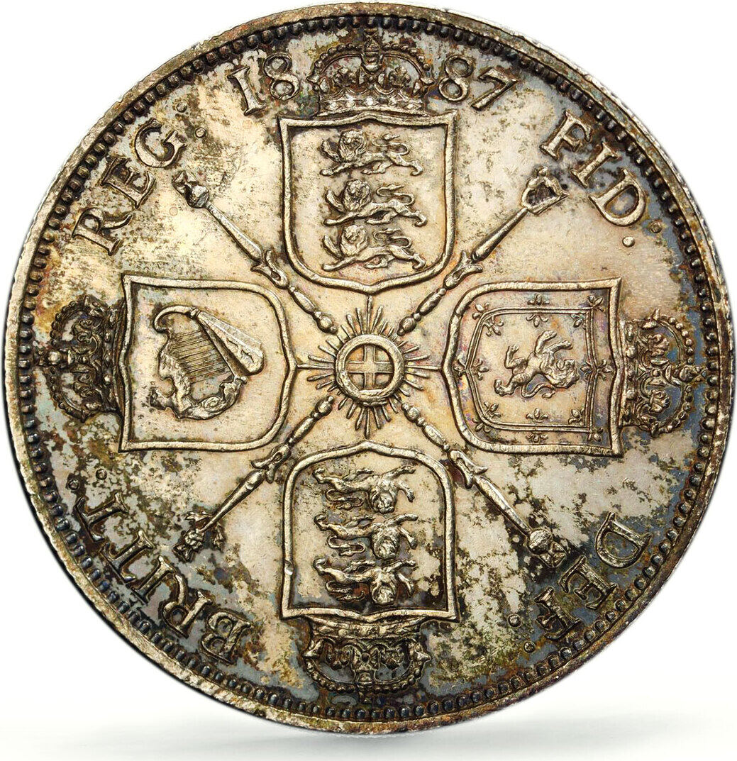 United Kingdom Great Britain 1 florin Regular Coinage Queen Victoria AU ...