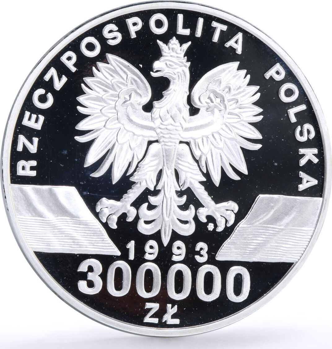 Poland 300000 zlotych Conservatio Barn Swallow Bird Fauna proof silver ...