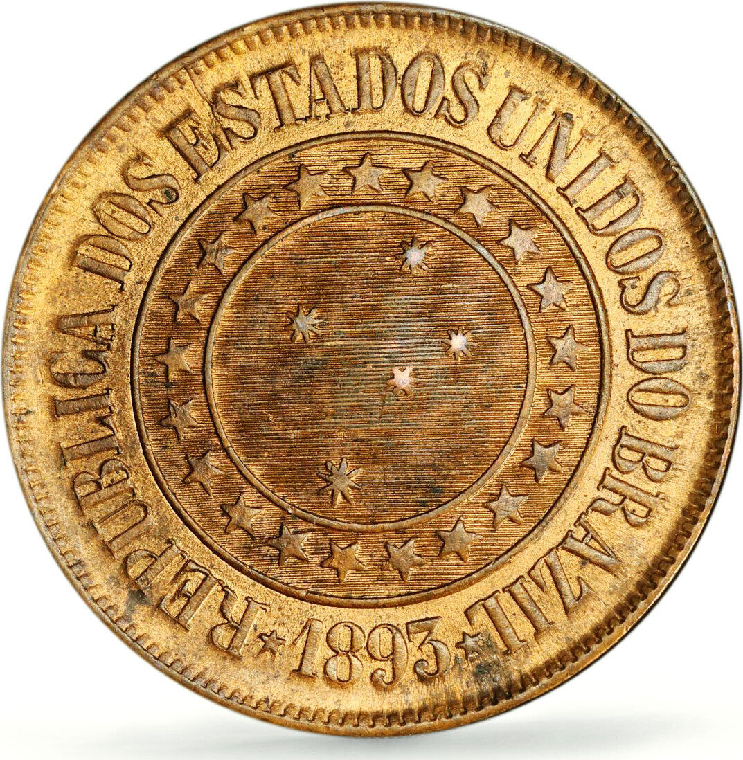 Brazil 40 reis Regular Coinage PROSPERIDADE KM-491 MS63 PCGS bronze ...