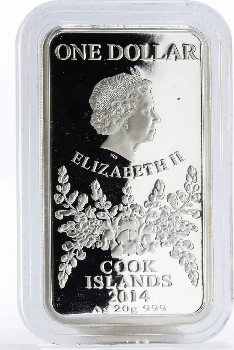 Cook Islands 1 dollar Zodiac Series Gemini Two Flamingos Birds silver ...