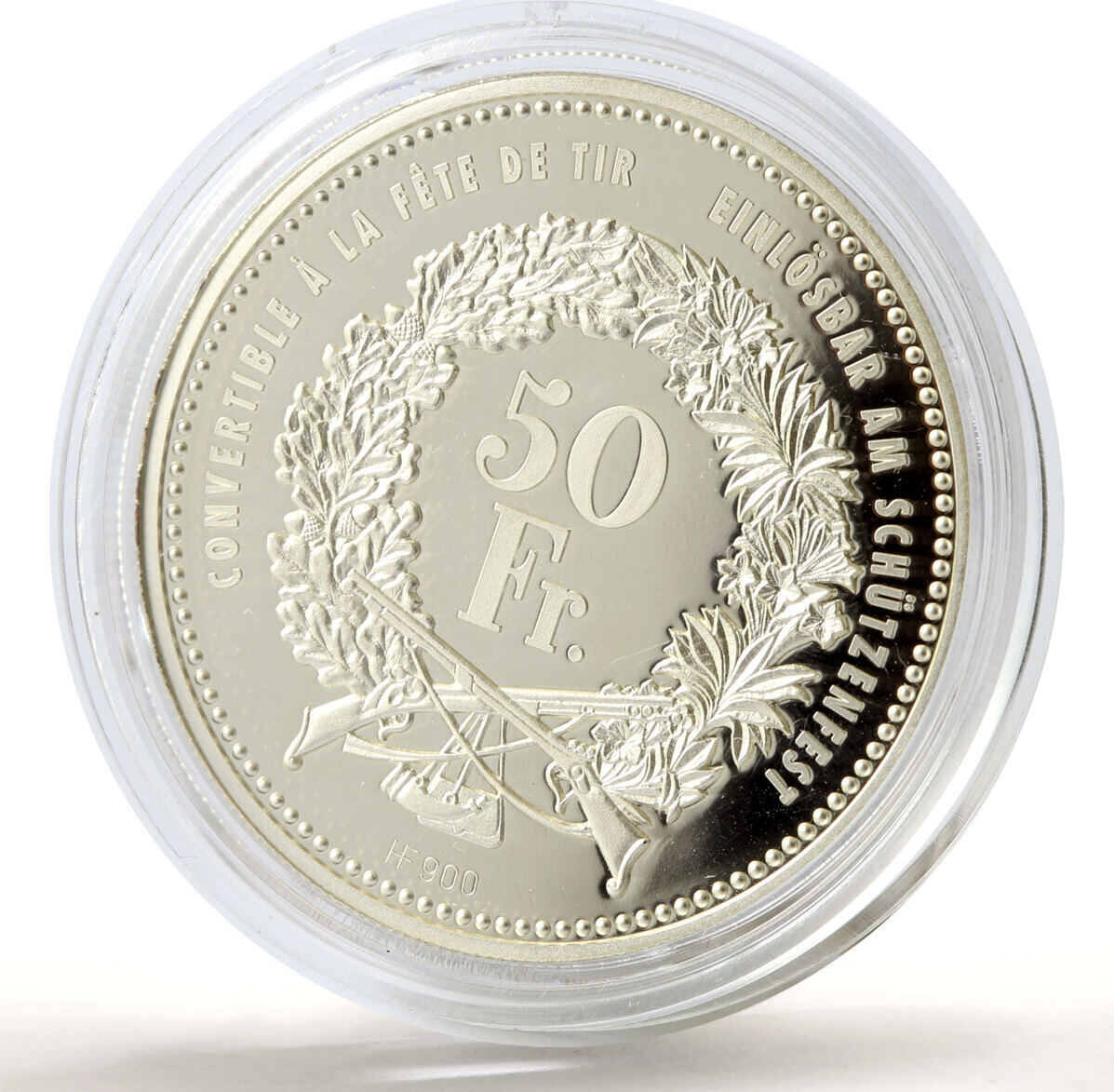Switzerland 50 francs Aarau Shooting Festival Thaler Una Lion proof ...