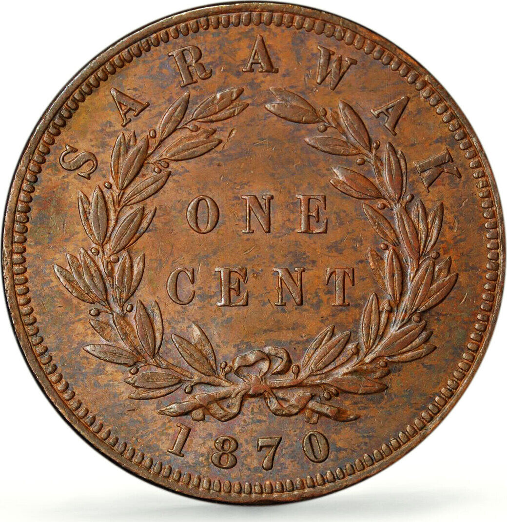 Malaysia Sarawak 1 cent Regular Coinage Rajah Brooke MS63 PCGS copper ...