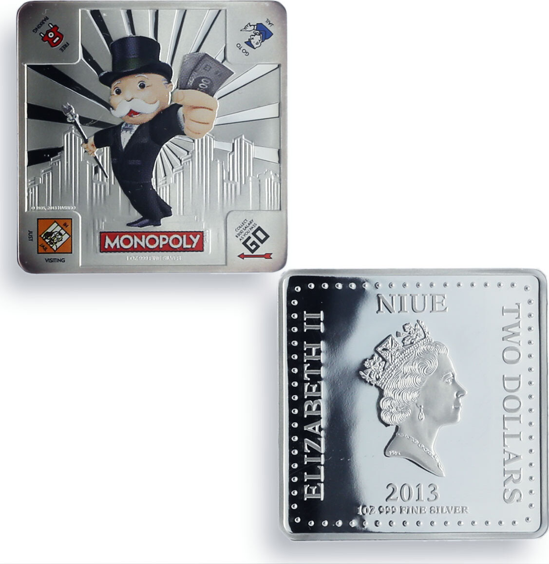 Niue 2 dollars Board Games Monopoly Mr. Monopoly Color PF64 NGC silver ...