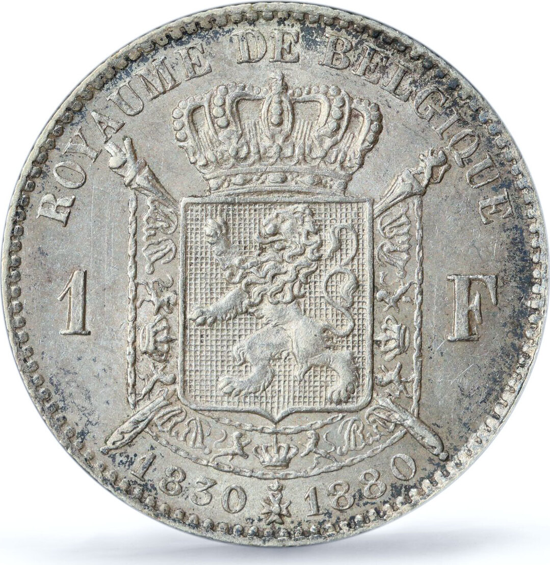 Belgium 1 franc Independence 50th Anniversary KM-38 AU58 PCGS silver ...