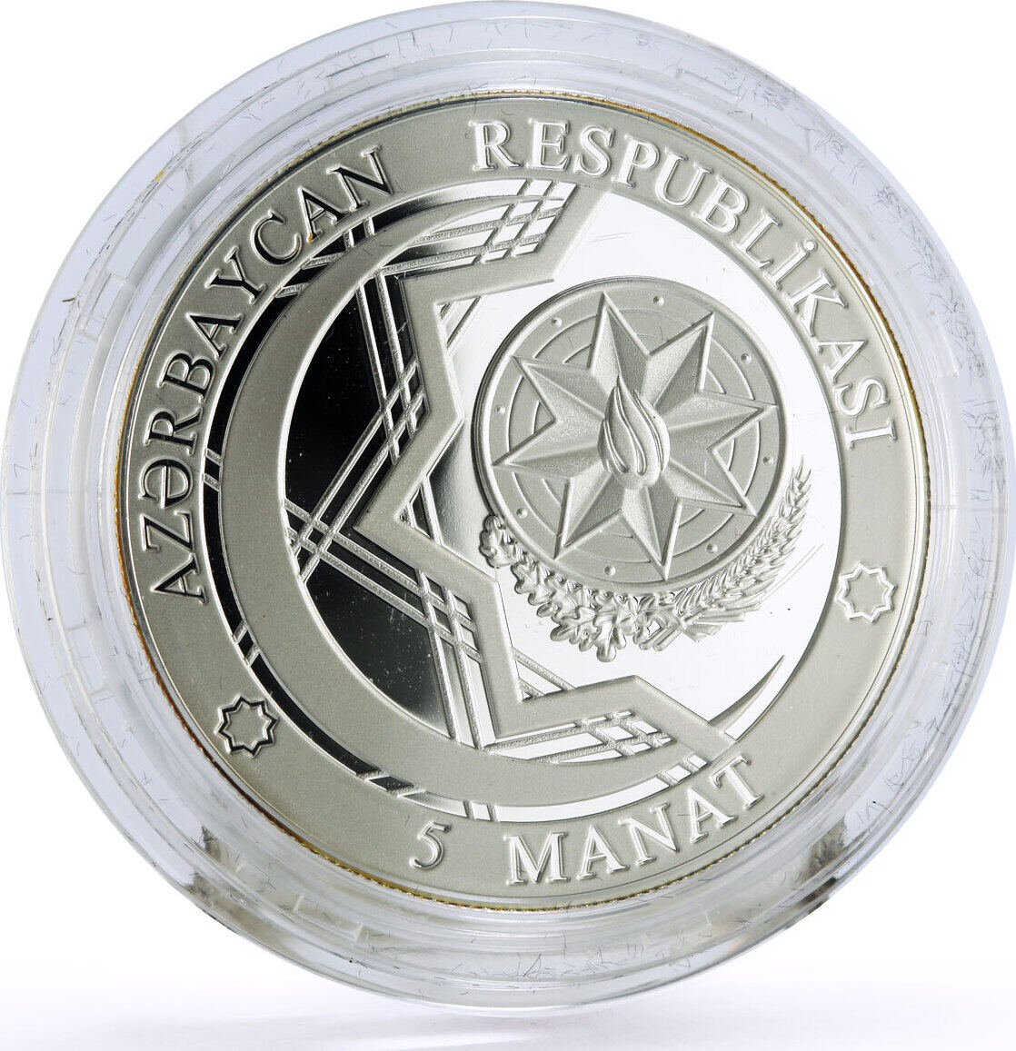 Azerbaijan 5 manat Telecommunication Satellite Azerspace Launch proof ...