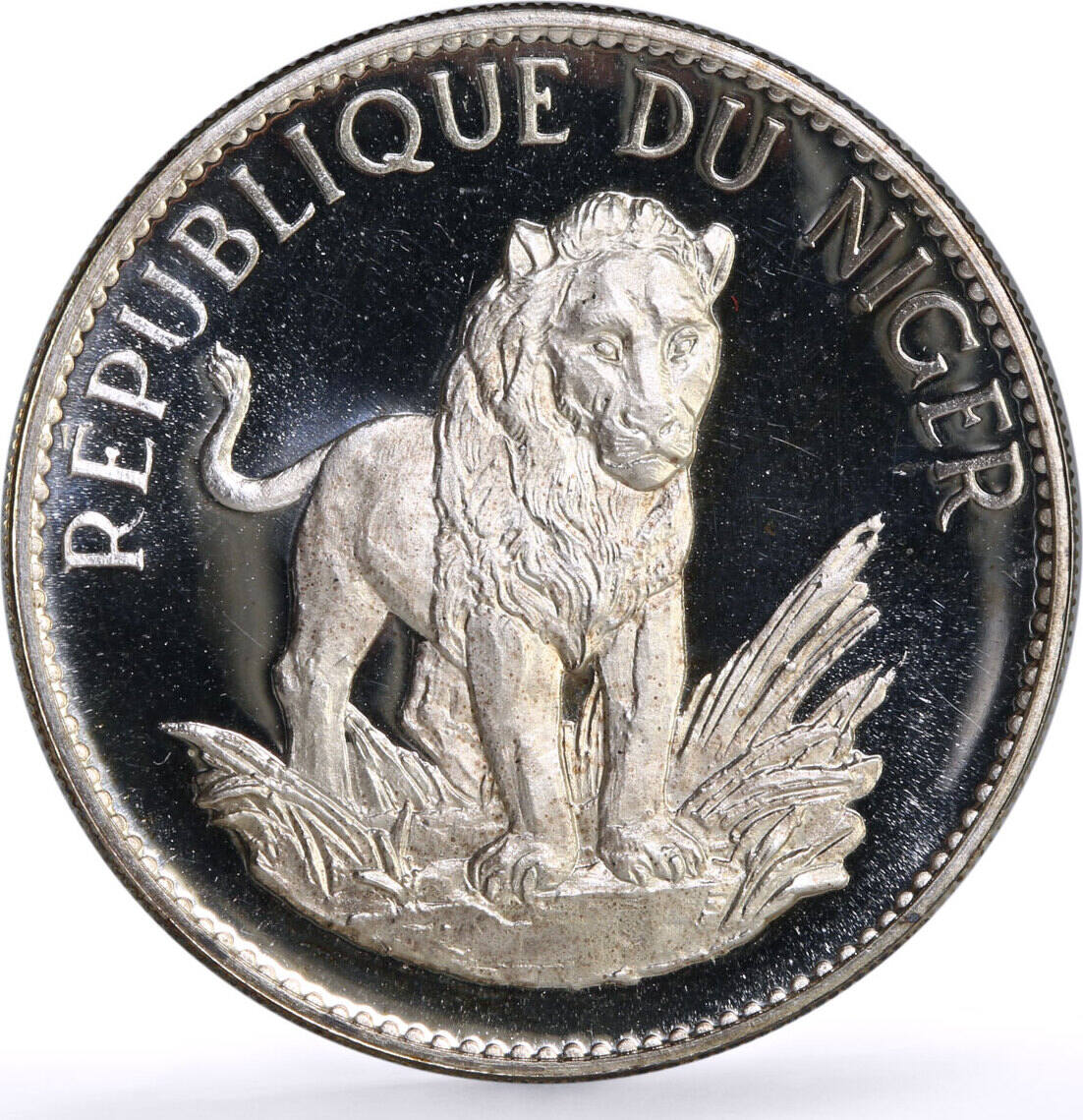 Niger 10 francs Decimal Coinage Lion Obverse KM-8.1 proof silver coin ...