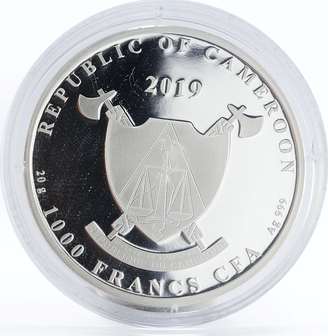 Cameroon 1000 francs Defenders of Fatherland colored silver coin 2019 ...