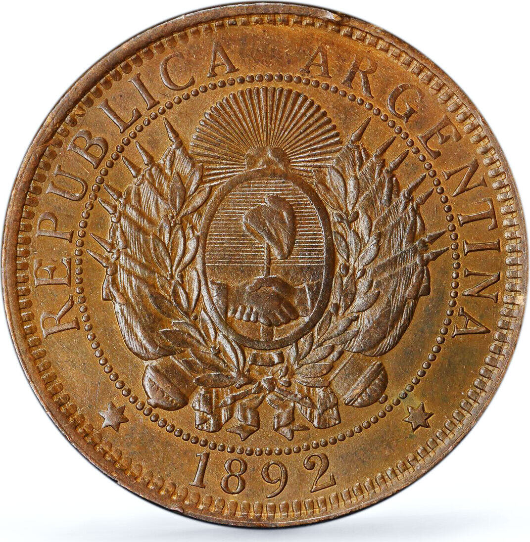 Argentina 2 centavos Republic Coinage Libertad KM-33 MS62 PCGS bronze ...