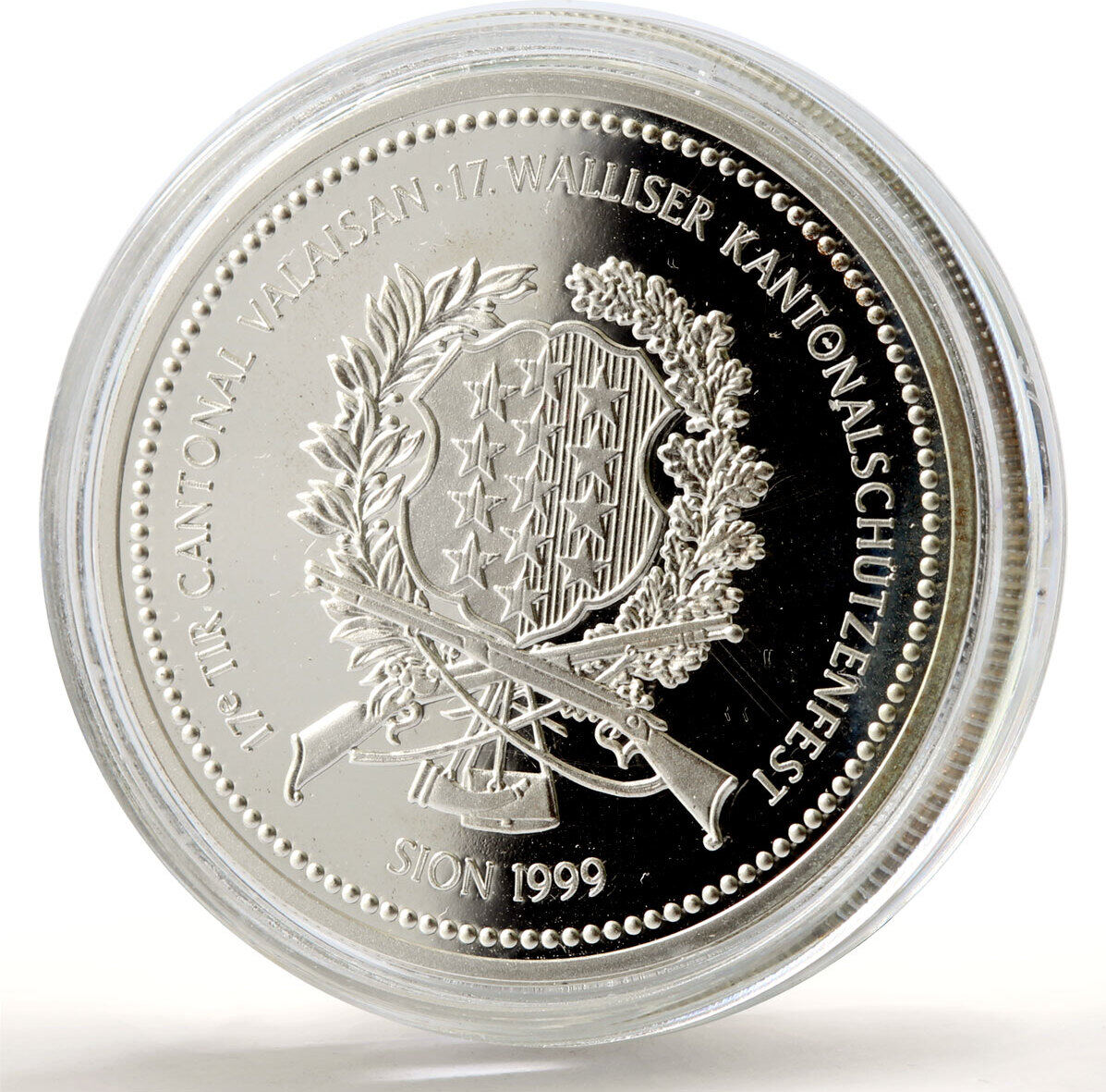 Switzerland 50 francs Sion Shooting Festival Thaler proof silver coin ...