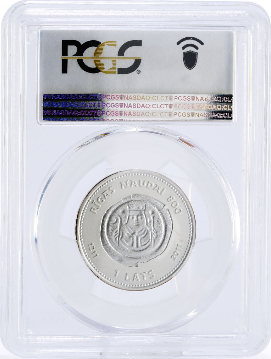 Latvia 1 lats 800th Anniversary of Riga Coinage PR69 PCGS silver coin ...