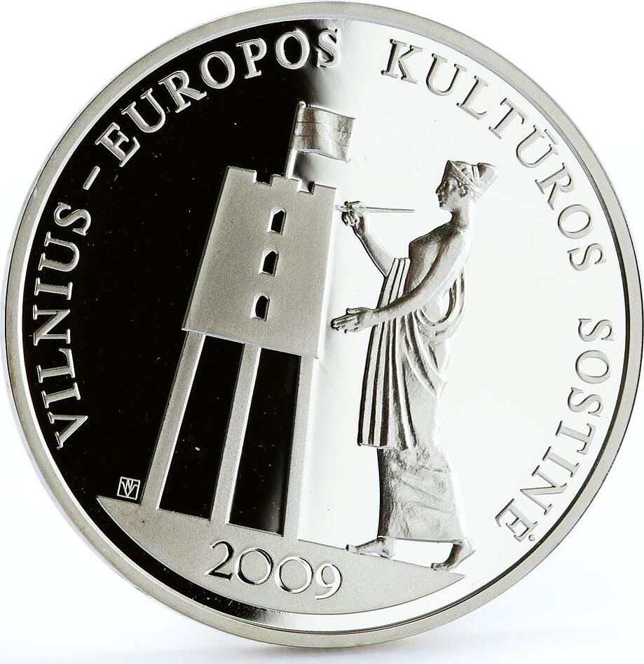 Lithuania 50 litu Vilnus European Capital of Culture silver coin 2009 ...