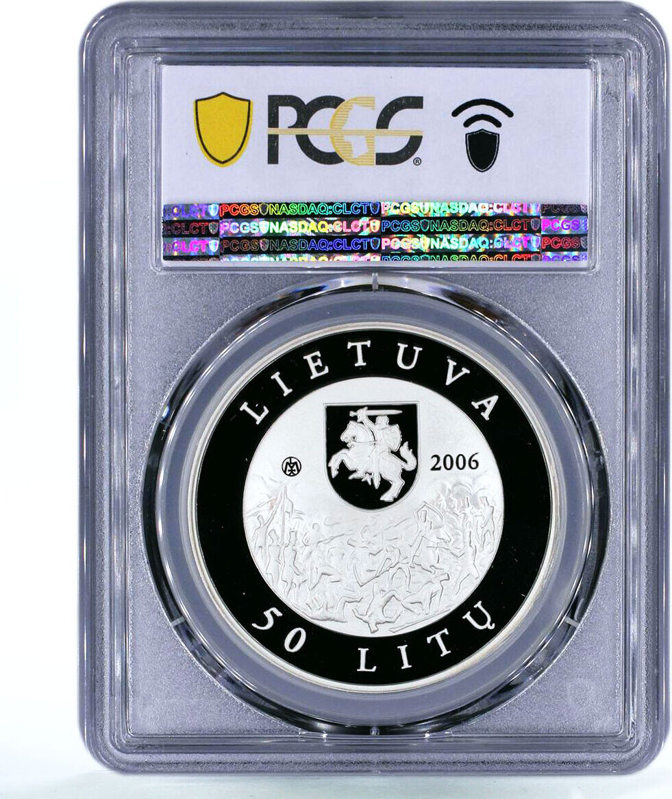 Lithuania 50 litu Anniversary of Emilija Pliateryte PR70 PCGS silver ...