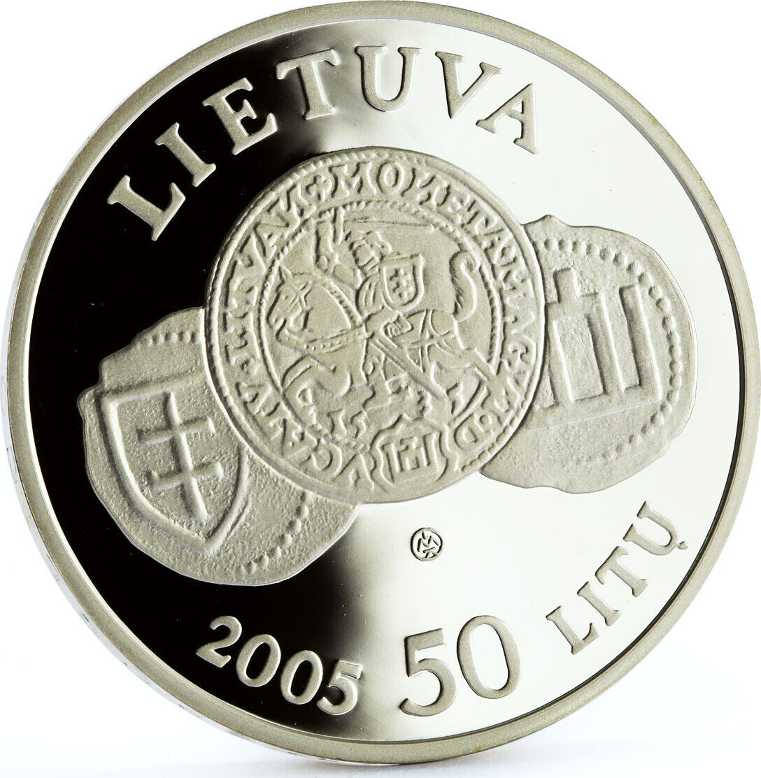 Lithuania 50 litu Lithuanian National Museum Man with Trumpet silver ...