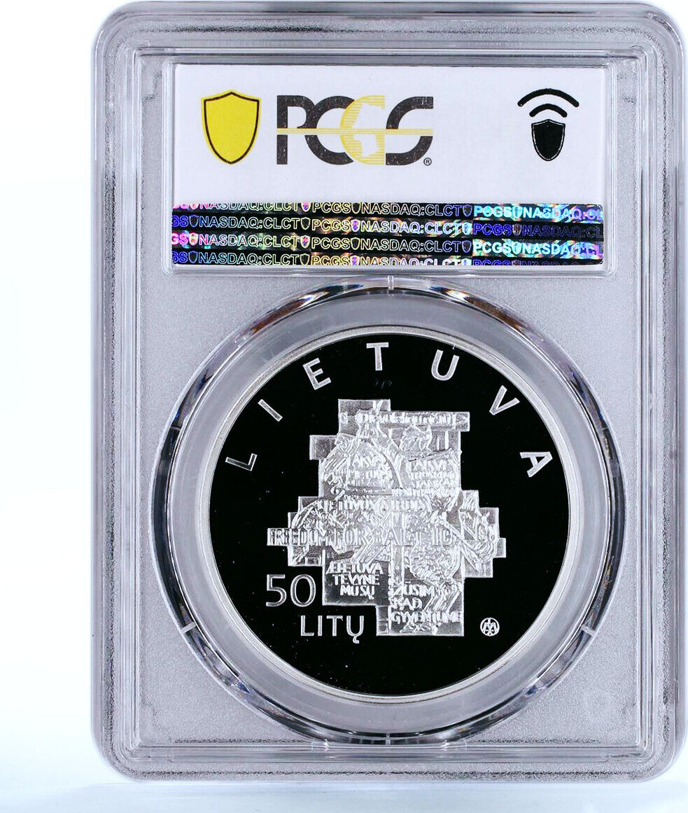 Lithuania 50 litu Lithuanian Sajudis Barricades Crowd PR69 PCGS silver ...