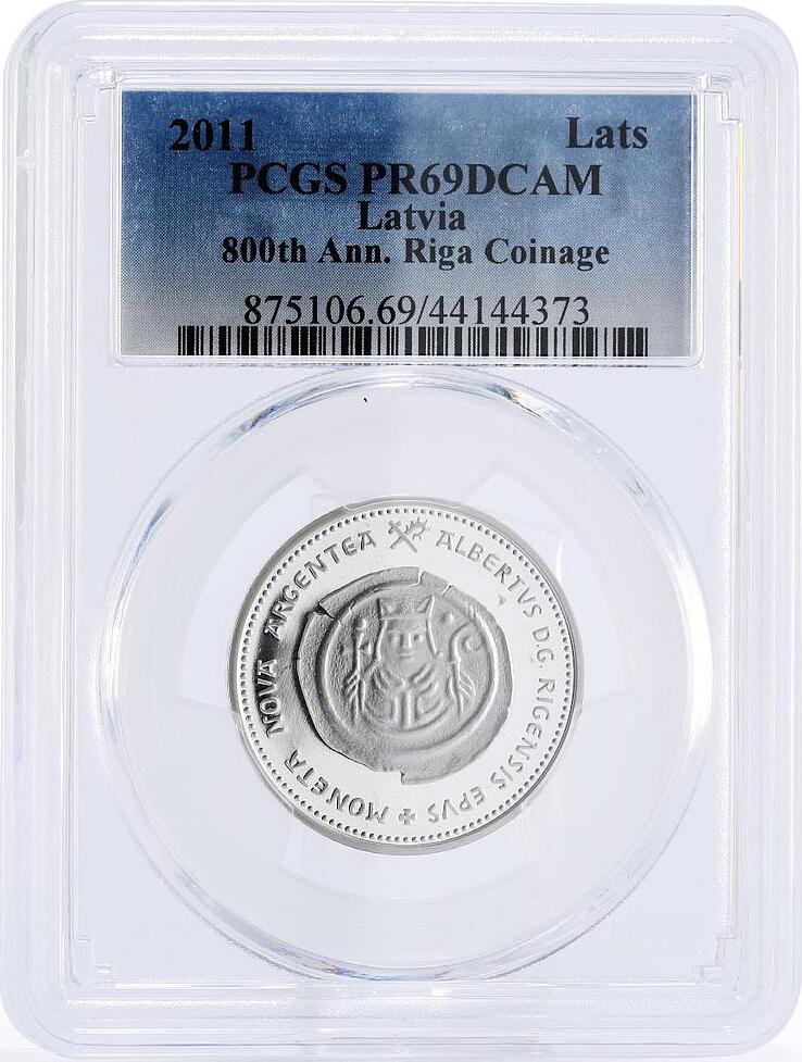 Latvia 1 lats 800th Anniversary of Riga Coinage PR69 PCGS silver coin ...