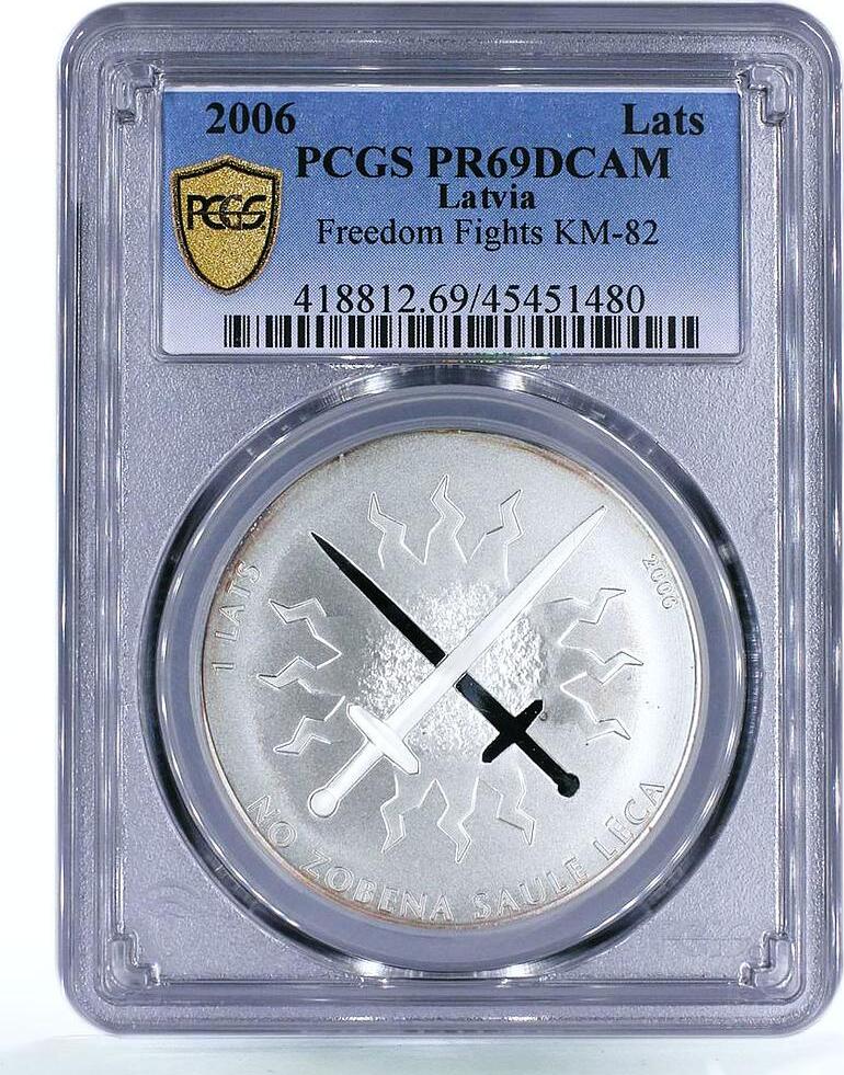 Latvia 1 lats State series Fight for Freedom PR69 PCGS proof silver ...