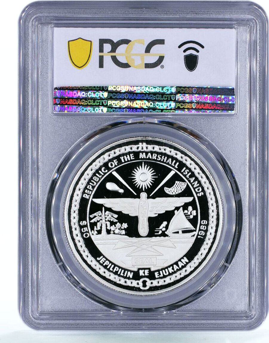 Marshall Islands 50 dollars 1st Liquid Rocket Launch PR69 PCGS silver ...
