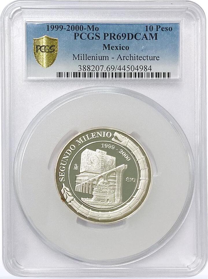 1999 Mexico 10 pesos Millennium Series Architecture PR69 PCGS silver coin 1999-2000 Proof | MA-Shops
