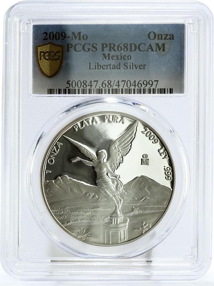 Mexico 1 onza Libertad Angel of Independence PR68 PCGS silver coin 2009 ...
