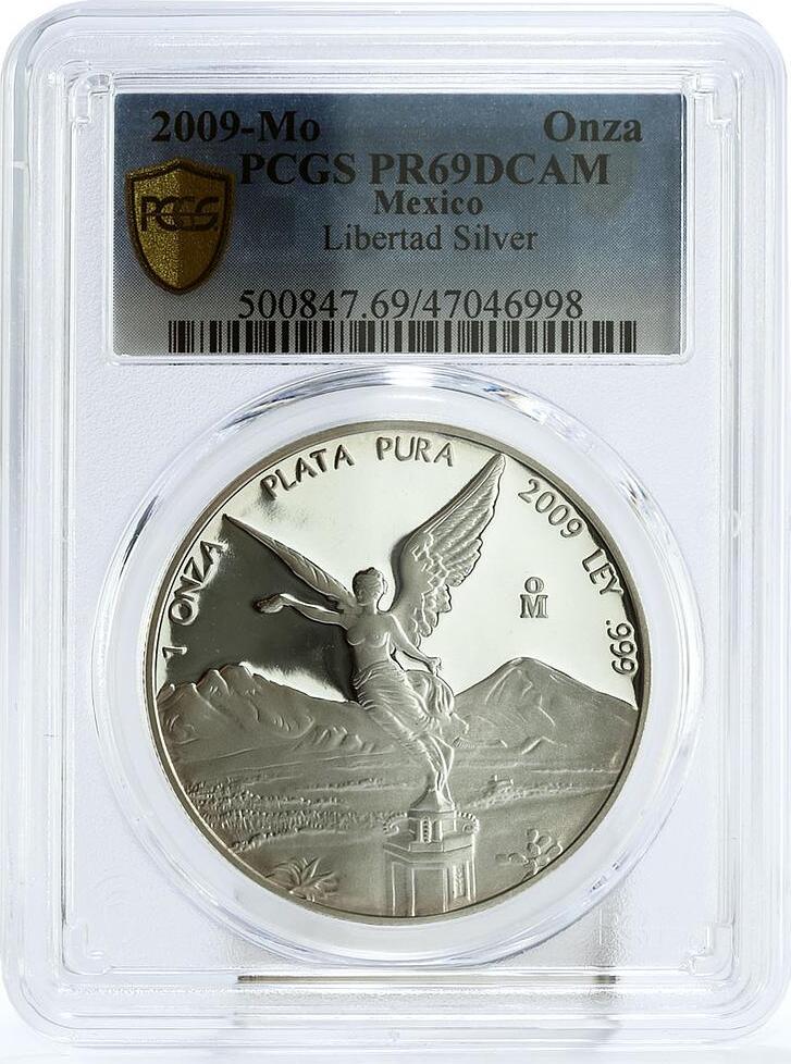 Mexico 1 onza Libertad Angel of Independence PR69 PCGS silver coin 2009 ...