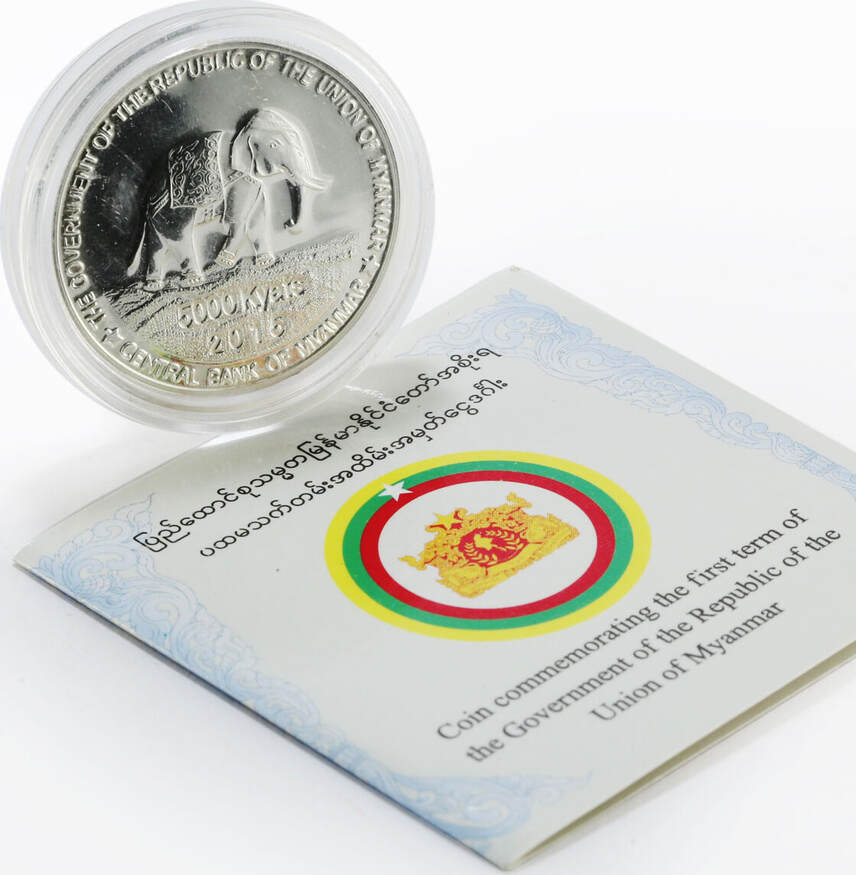 Myanmar (Burma) Myanmar 5000 kyats Government of Republic of Union ...