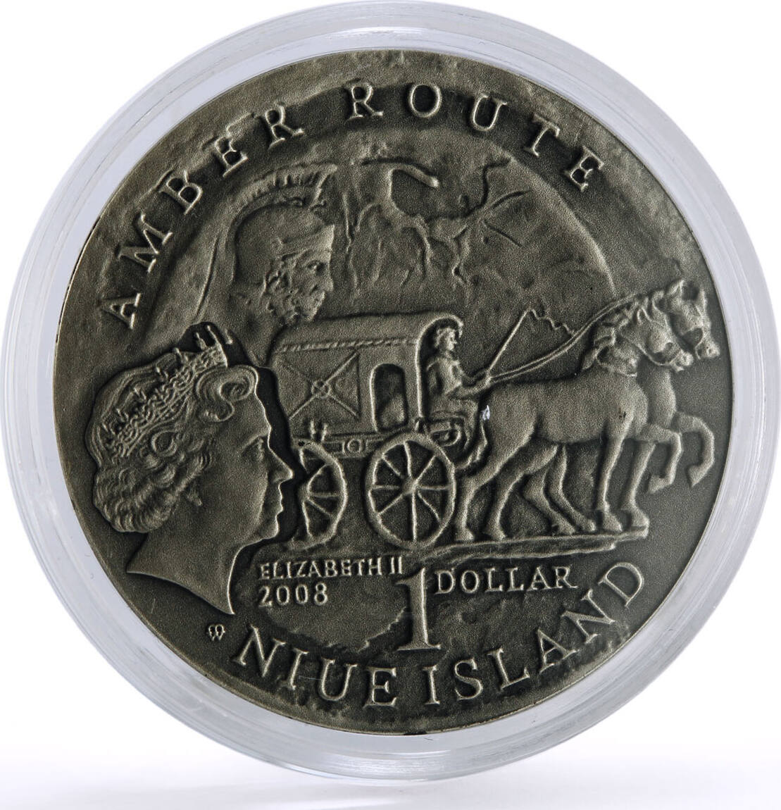 Niue 1 dollar Amber Routes Kaliningrad Konigsberg City silver coin 2008 ...