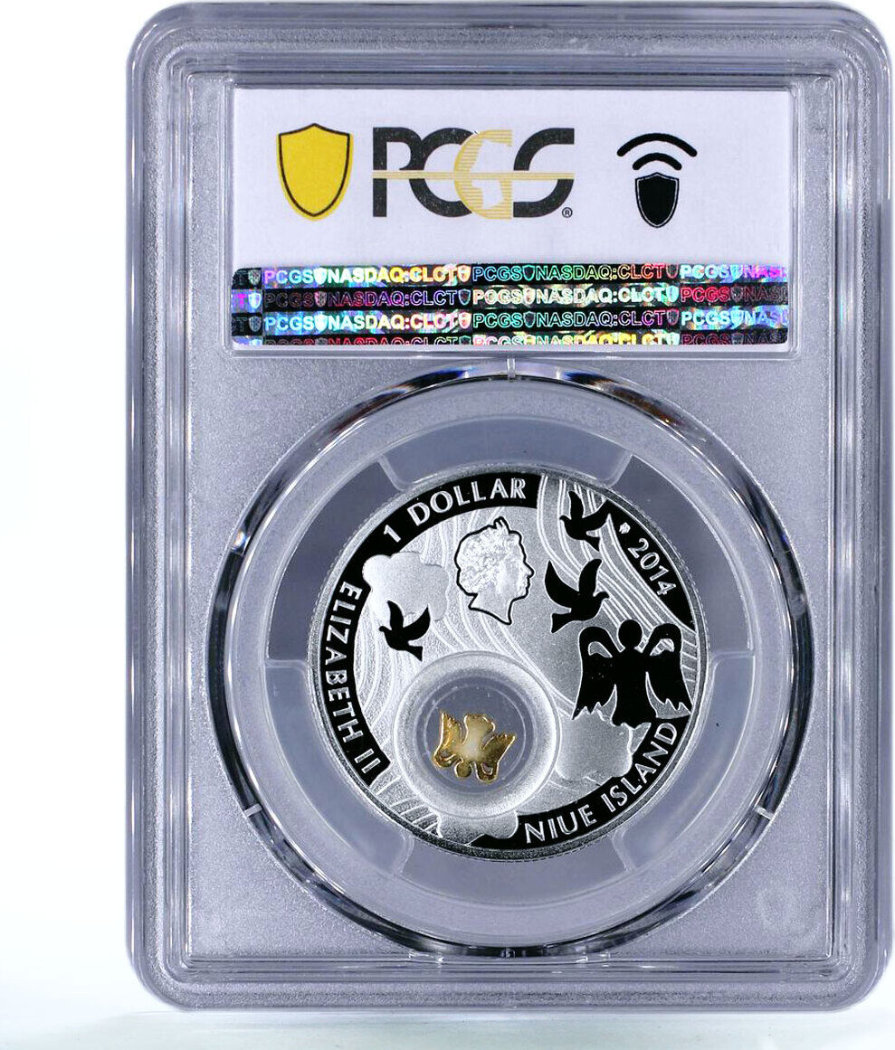 Niue 1 dollar Good Luck Symbols Angel Baby PR70 PCGS colored silver ...