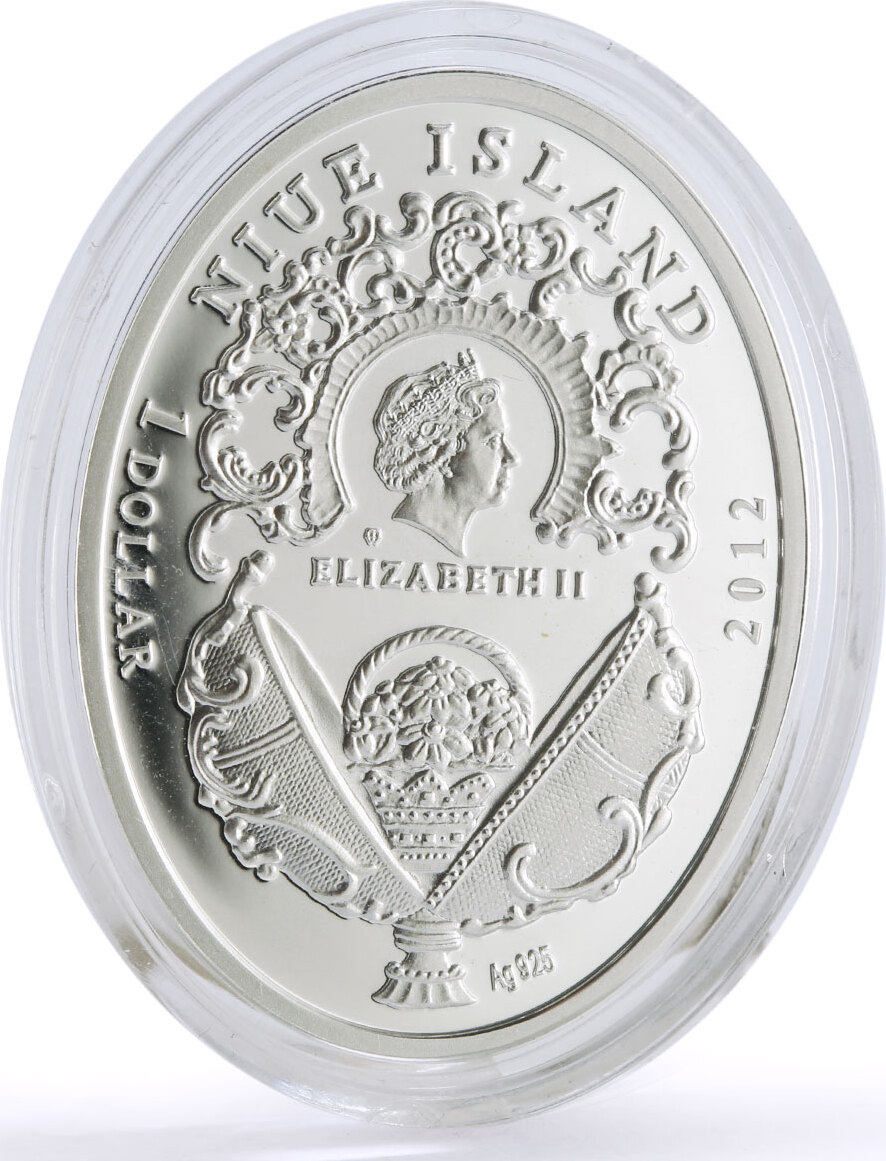 Niue 1 dollar Imperial Faberge Eggs Winter Island Egg Art proof silver ...