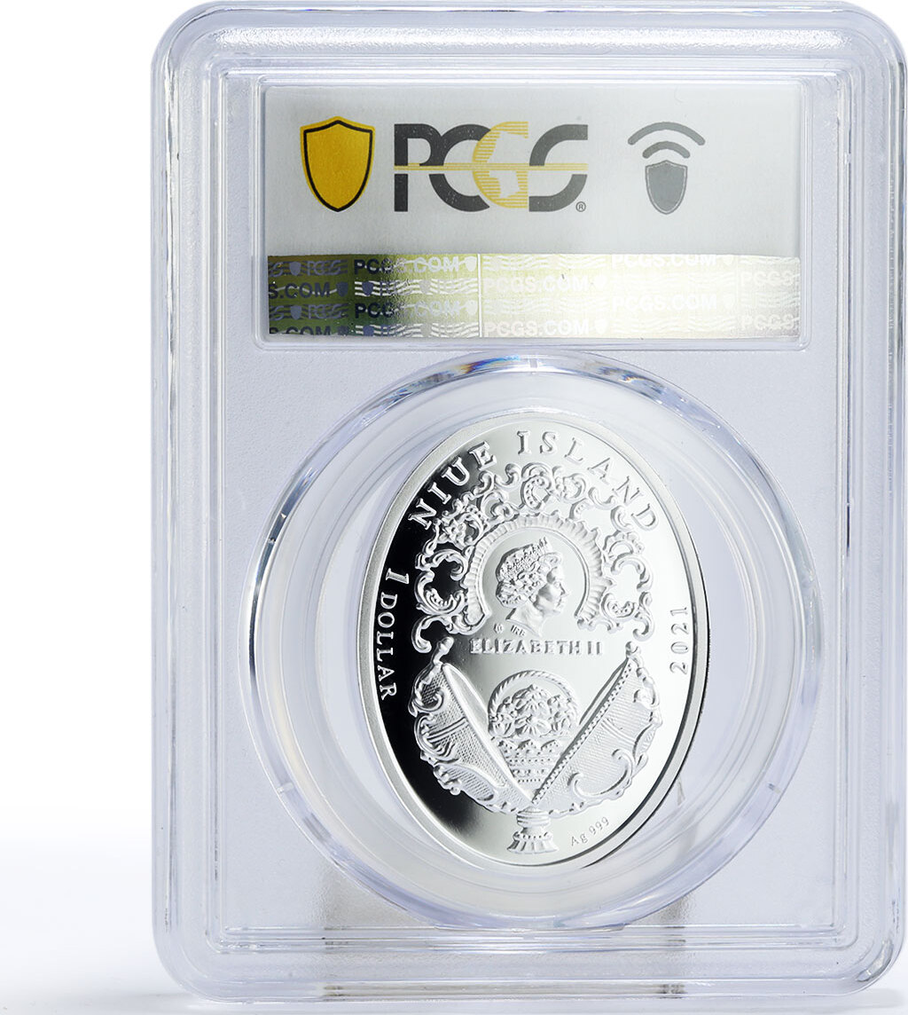 Niue 1 dollar Imperial Faberge Eggs Twelve Monograms Art PR70 PCGS Ag ...