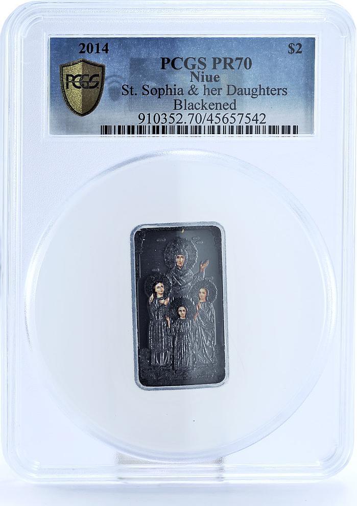 Niue 2 dollars Orthodox Saints St Sophia and Daughters PR70 PCGS Ag ...