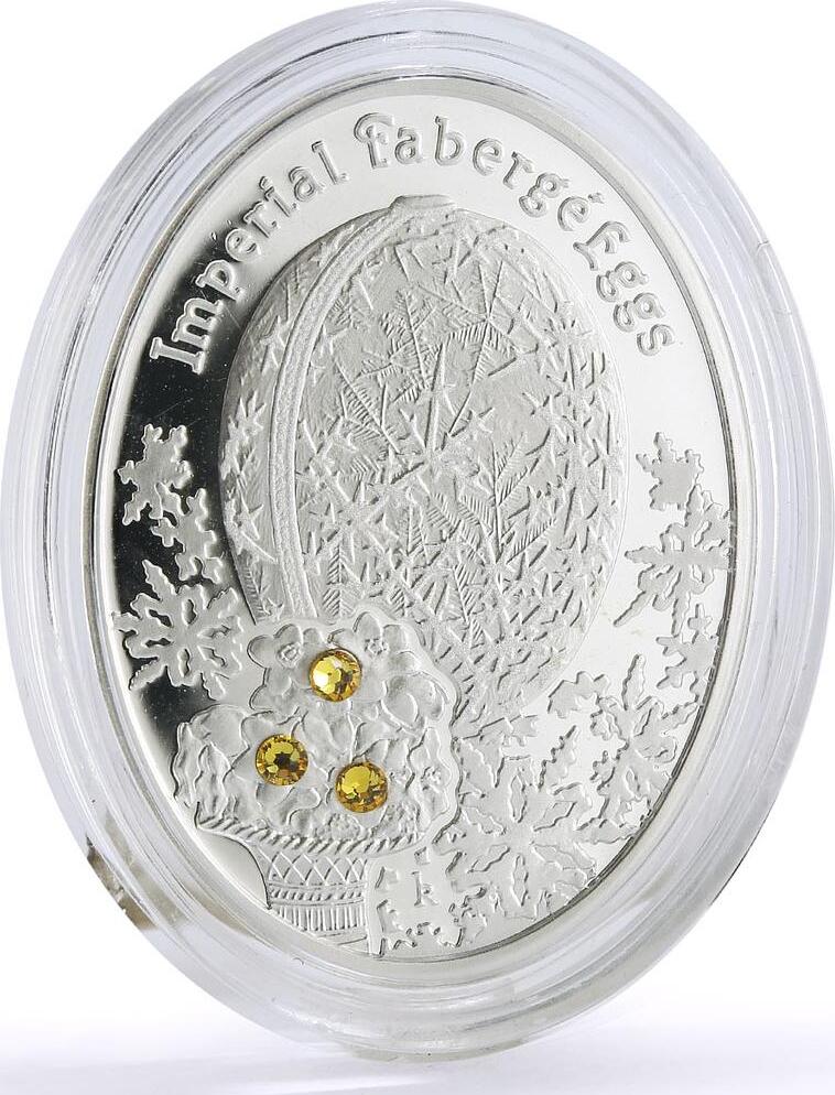 Niue 1 dollar Imperial Faberge Eggs Winter Island Egg Art proof silver ...