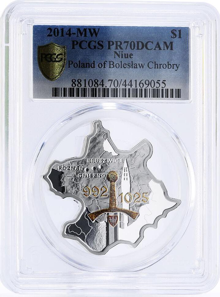 Niue 1 dollar State of Boleslaw the Brave PR70 PCGS silver coin 2014 ...