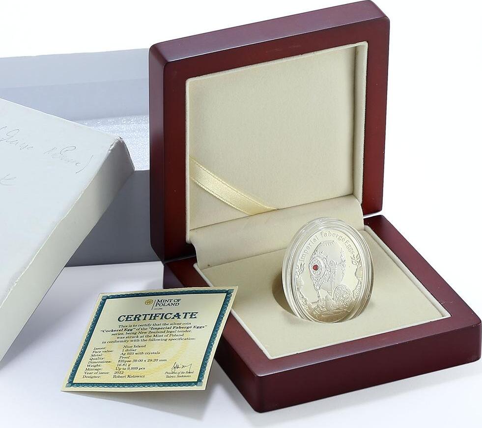 Niue 1 dollar Imperial Faberge Eggs Cockerel Egg Art proof silver coin ...