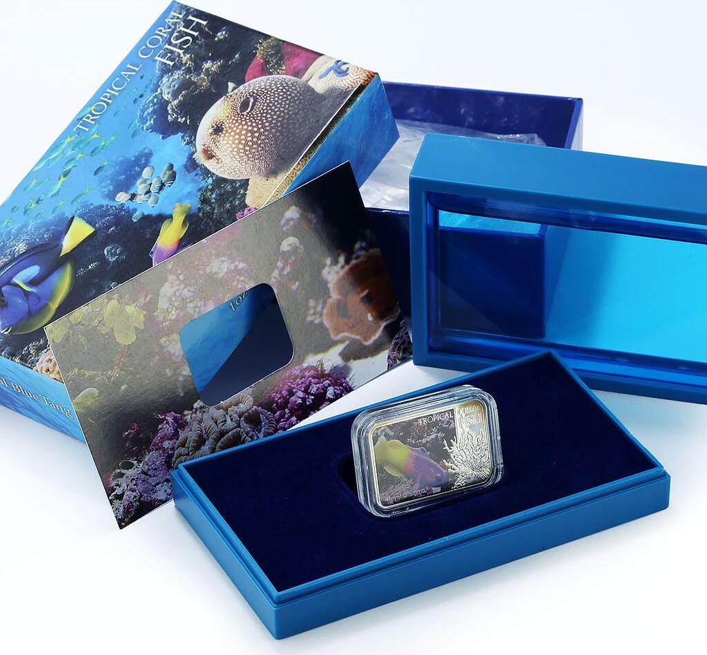Niue 1 dollar Marine Life Tropical Fish Royal Gramma Fauna silver coin ...