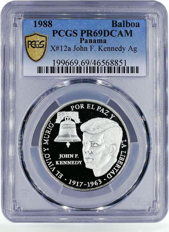Panama 1 balboa Politics President John Kennedy Bell PR69 PCGS silver ...