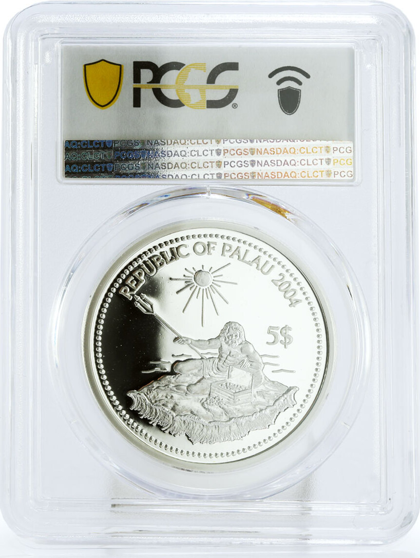 Palau 5 dollars Marine Life Protection Clownfish Fauna PR70 PCGS Ag ...