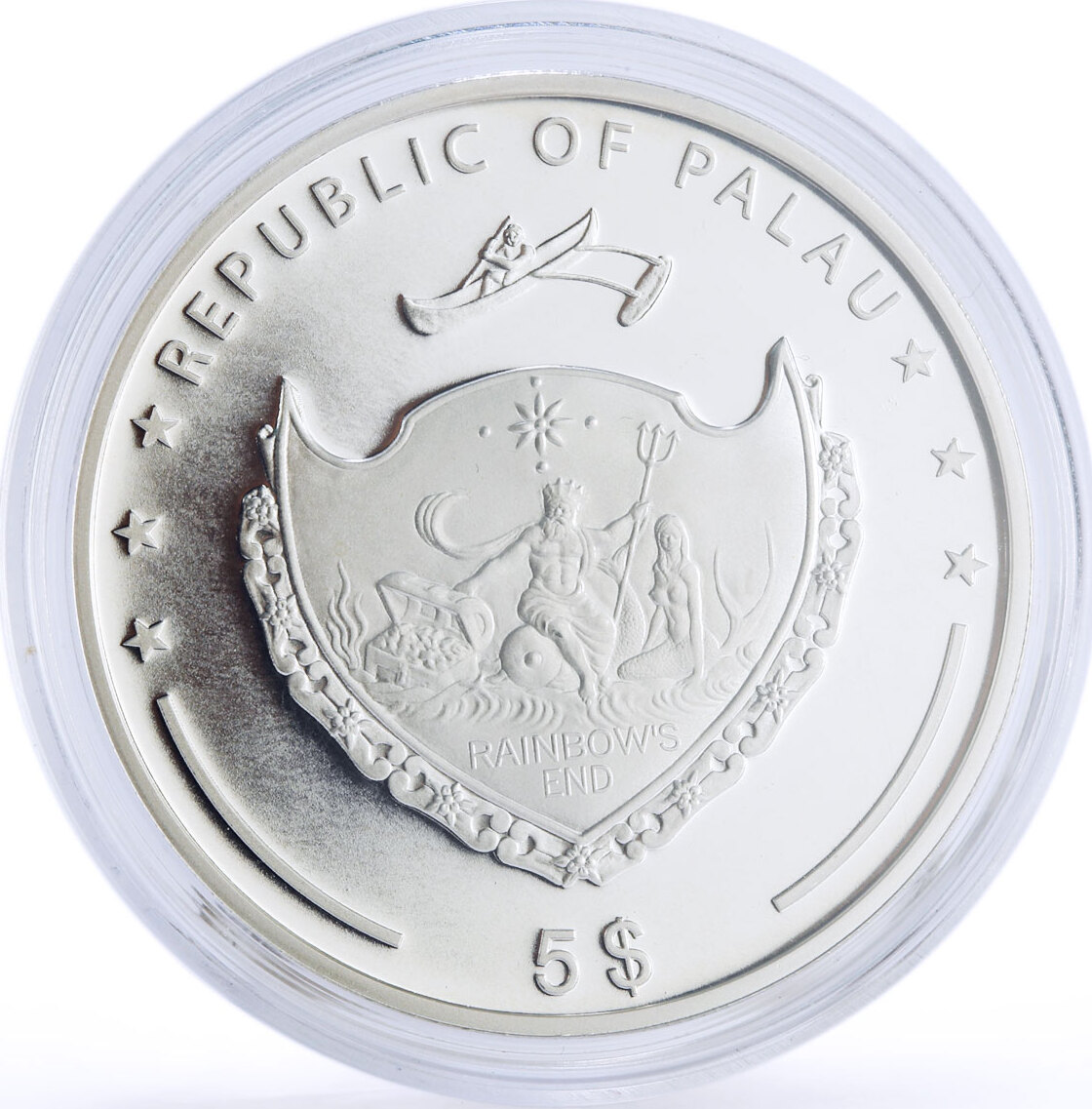Palau 5 dollars Seafaring Tarmo Ship Steamship Icebreaker proof silver ...