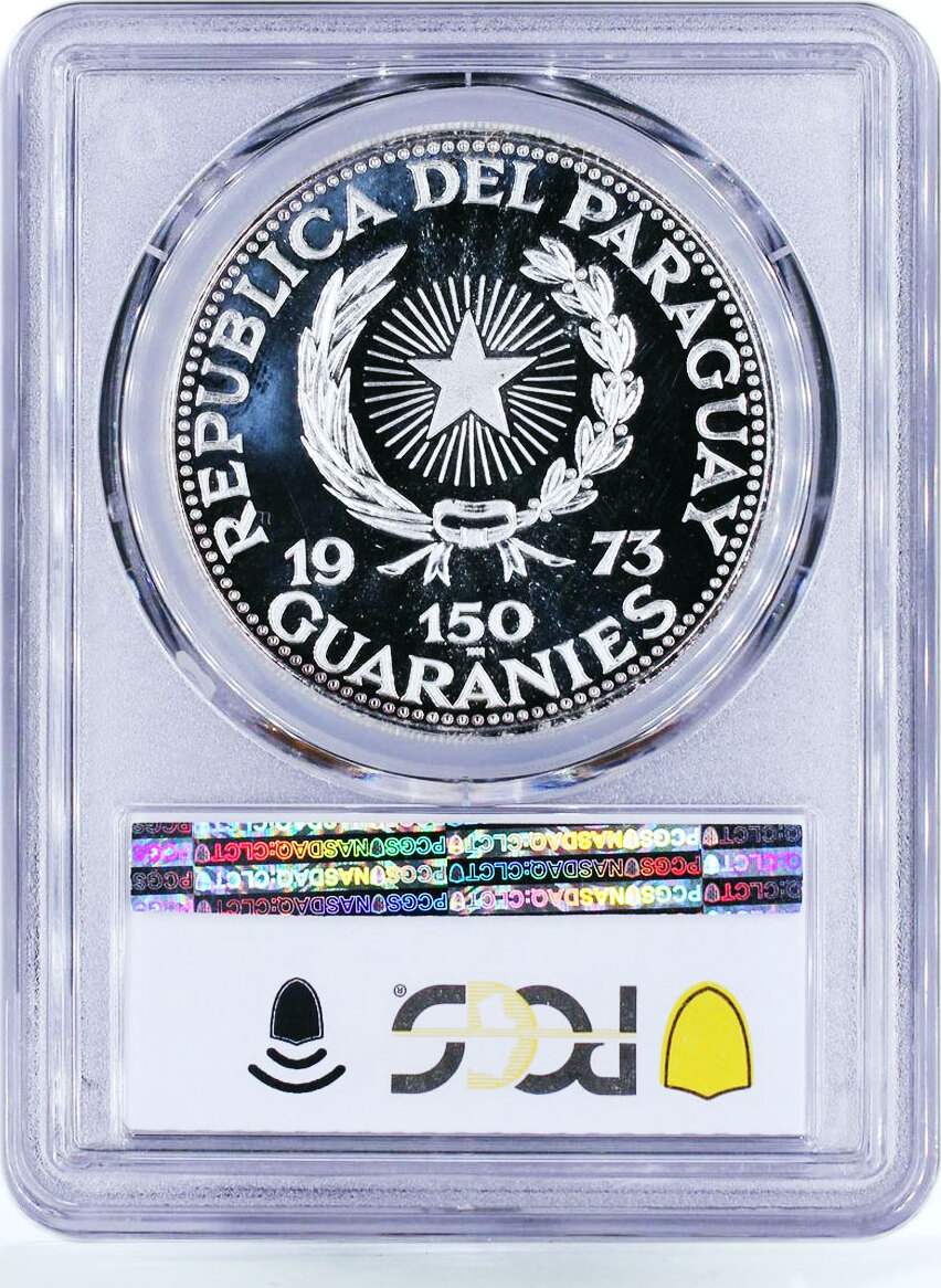 Paraguay 150 guaranies Munich Olympic Games Boxer PR66 PCGS silver coin ...