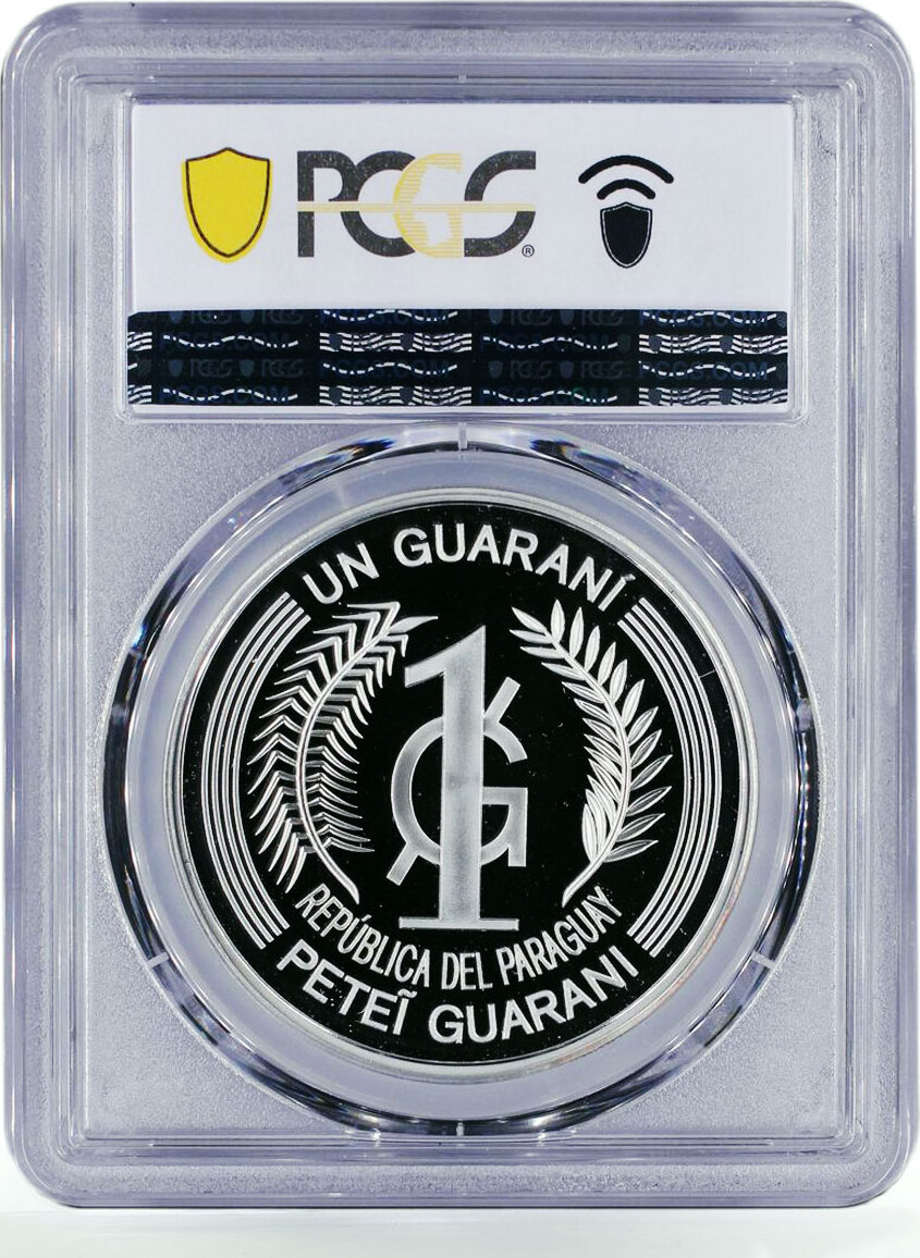 Paraguay 1 guarani 70 Years Currency Reform Indian PR69 PCGS silver ...