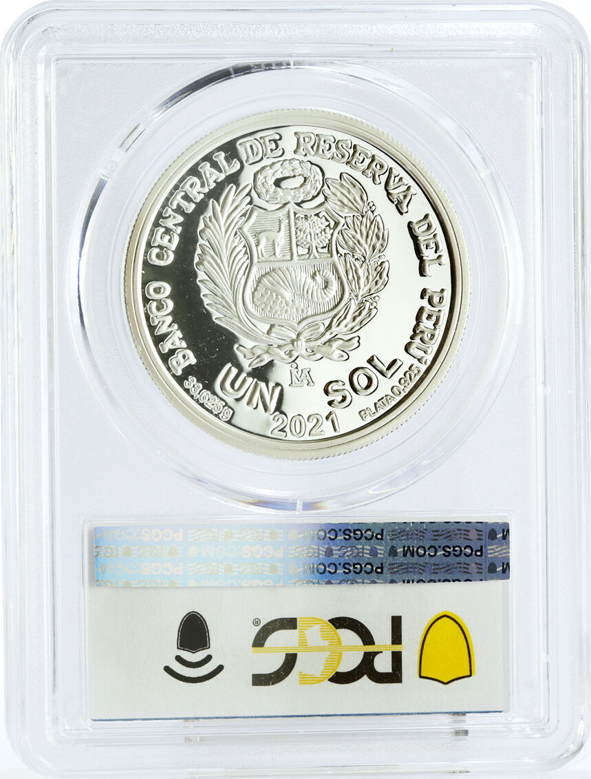 Peru 1 sol 200 Years National Army Armed Forces Soldier PR68 PCGS Ag ...